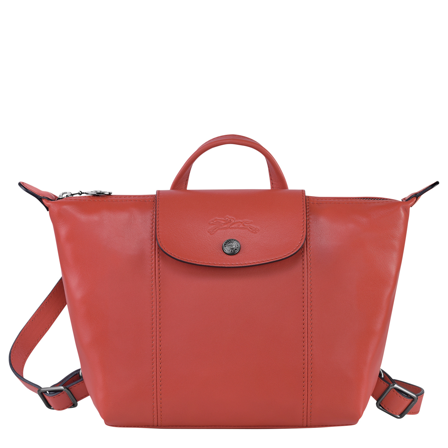 Longchamp Backpack Le Pliage Cuir In Terracotta | ModeSens
