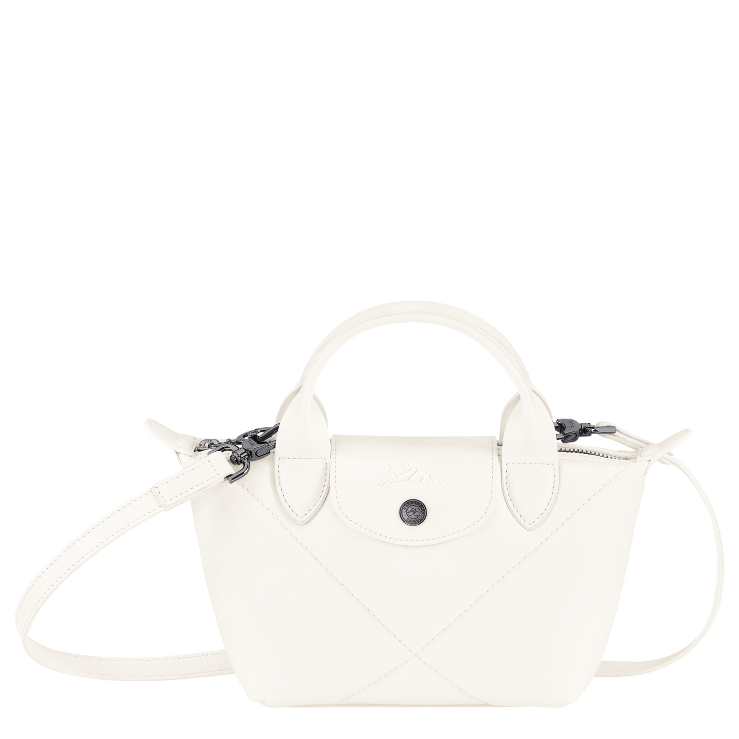 Longchamp Sac Porté Main Xs Le Pliage Cuir In Ivoire | ModeSens